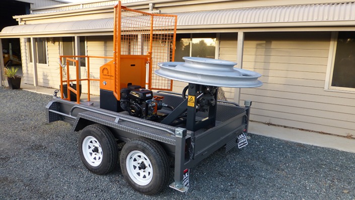 2.5T Self Loading Drum Trailer - Jinker - Cable Winches Australia